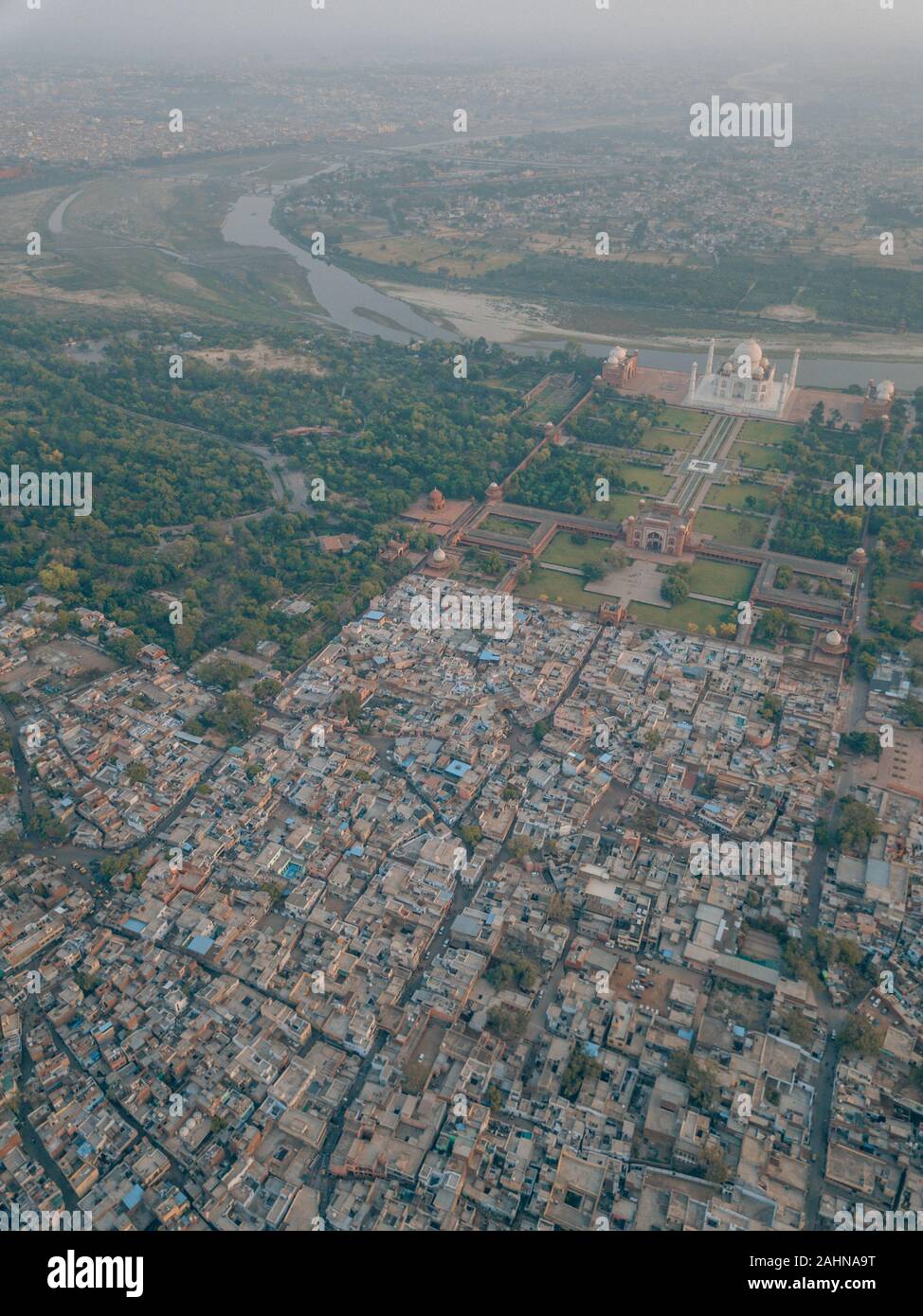 Aerial drone shot of the Taj Mahal in Agra, India Stock Photo - Alamy