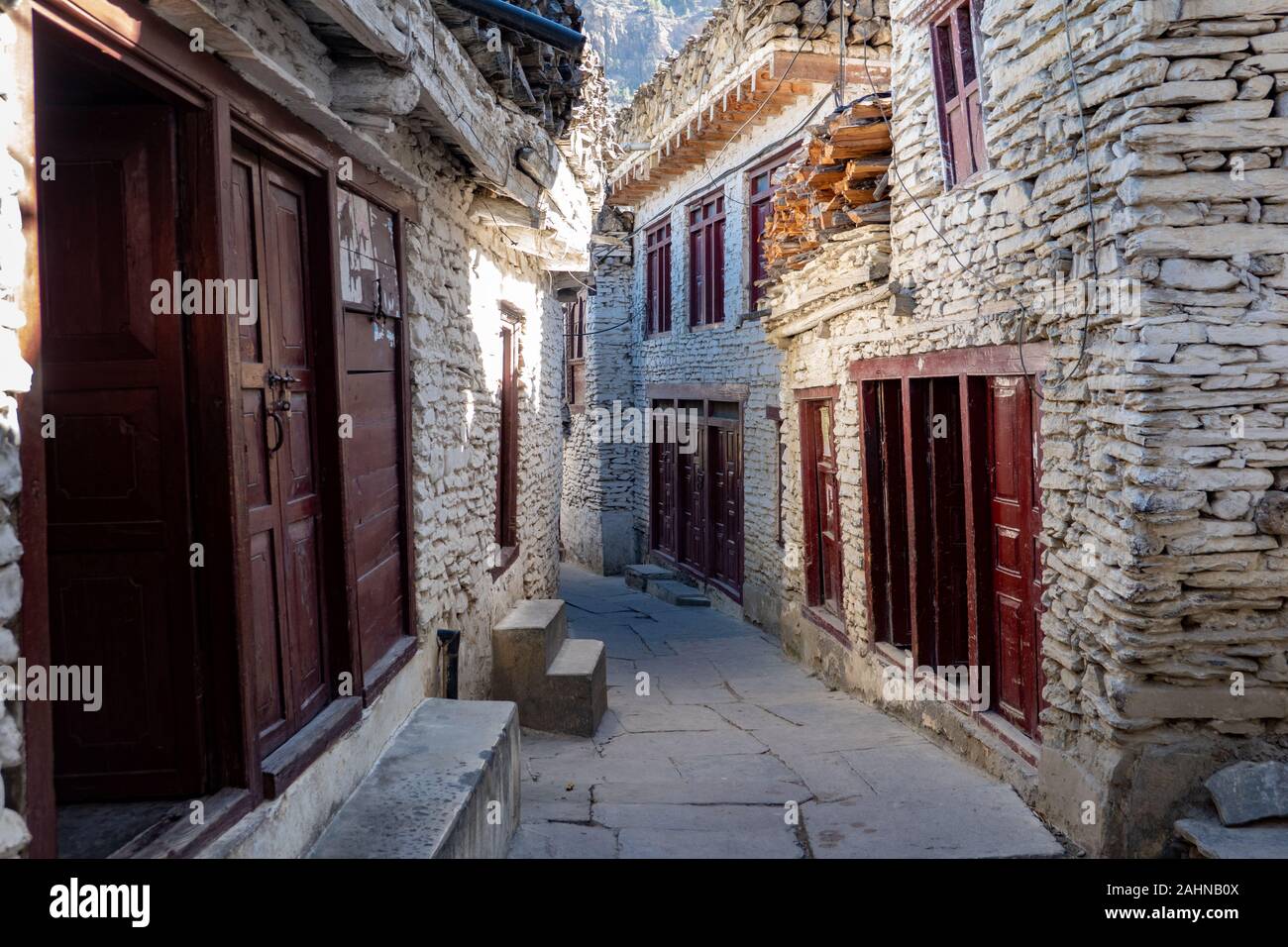 A small Walking Street in Marpha Nepal Stock Photo - Alamy