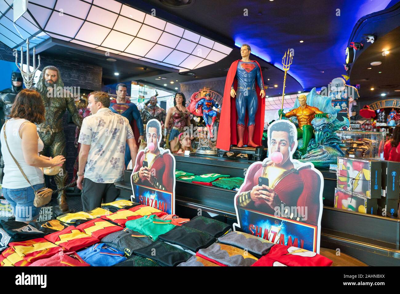 SINGAPORE - CIRCA APRIL, 2019: goods on display at DC Comics Super ...