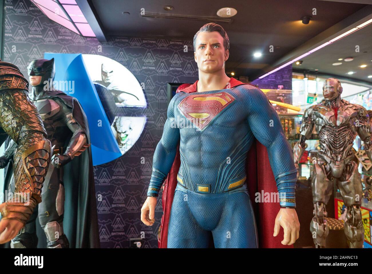 SINGAPORE - CIRCA APRIL, 2019: life-size super heroes statues on ...