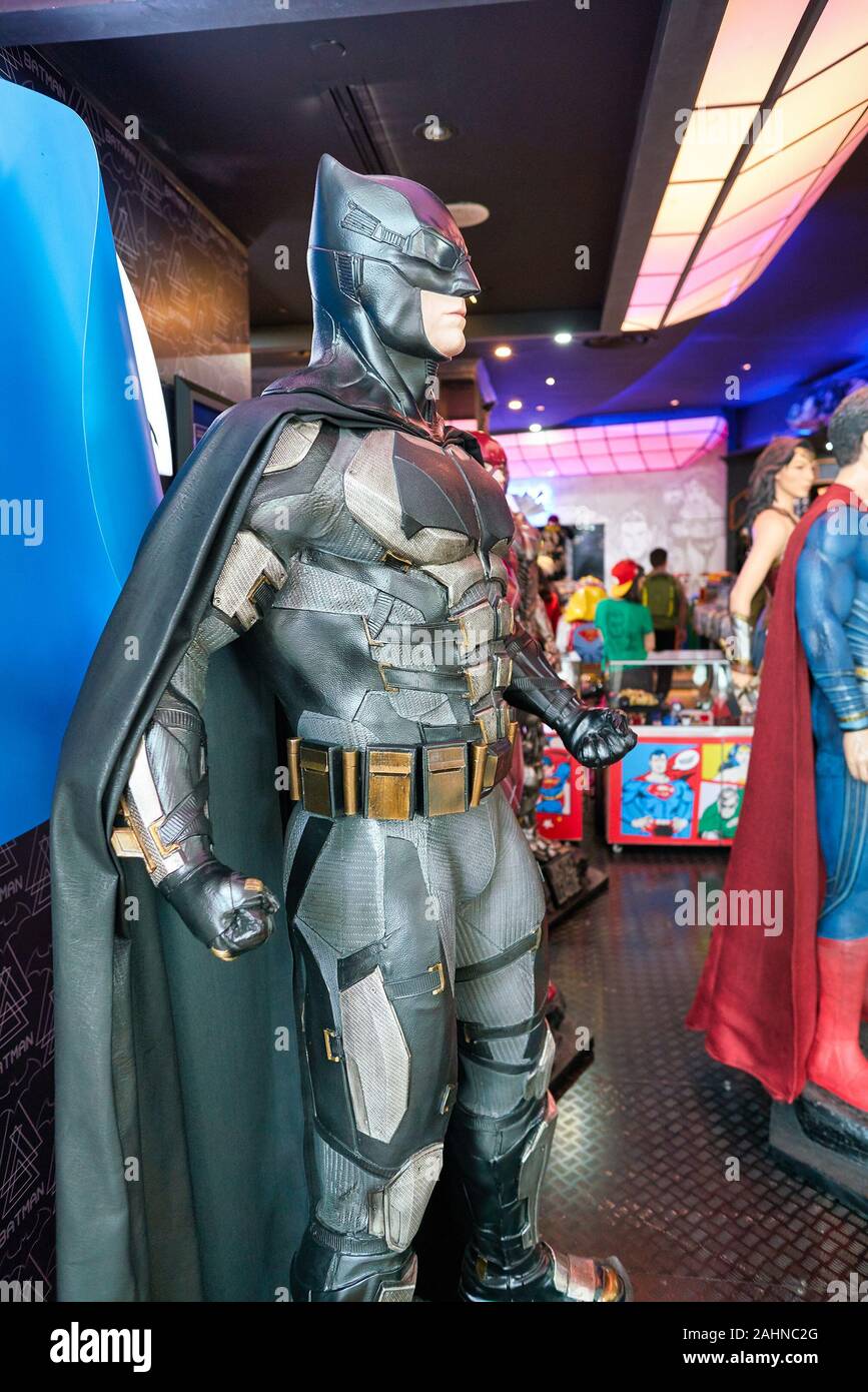 SINGAPORE - CIRCA APRIL, 2019: Batman life-size statue on display at DC ...