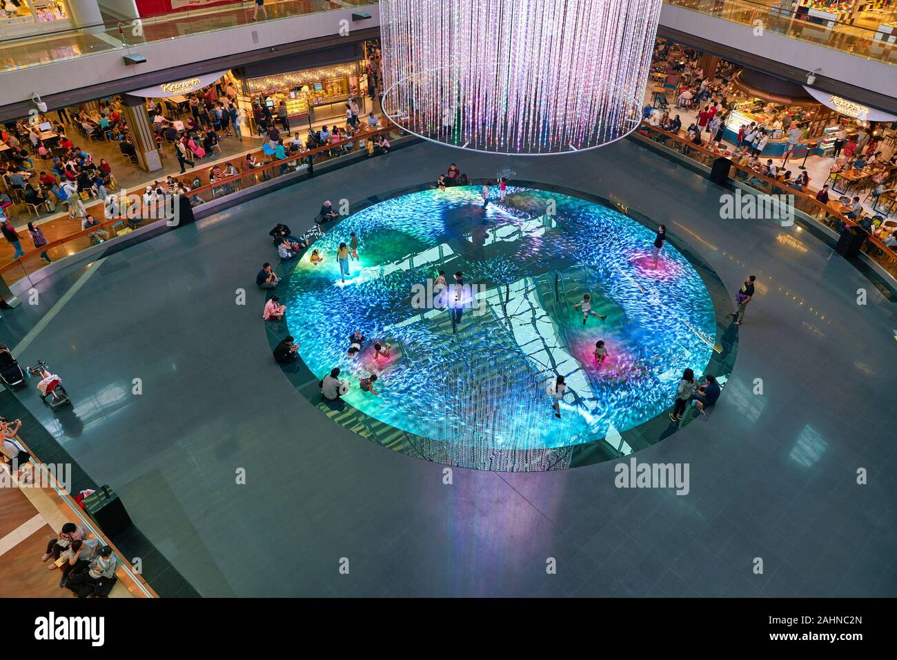 SINGAPORE - CIRCA APRIL, 2019: view of Digital Light Canvas in ...