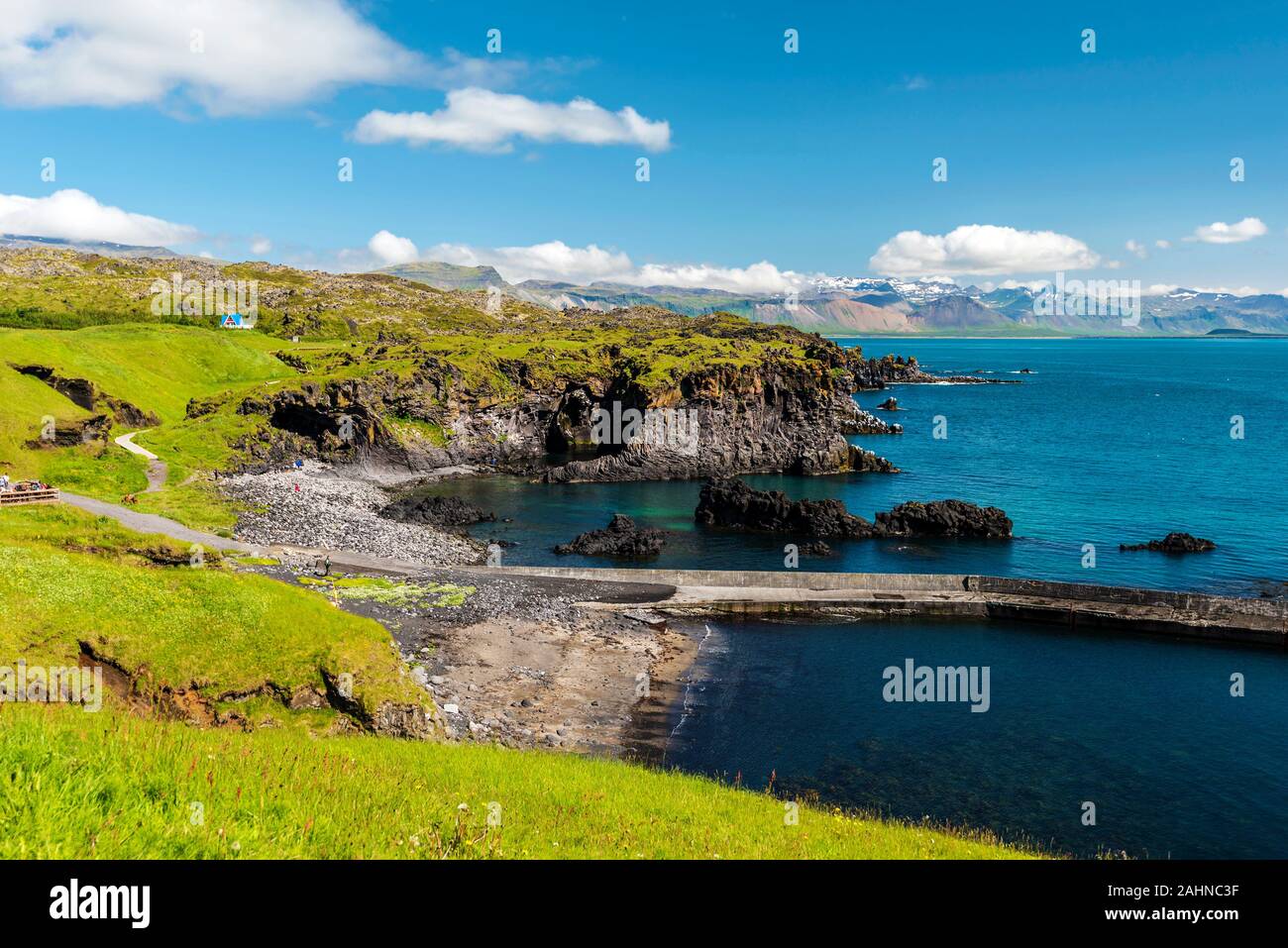 Hellnar and Valasnos cliffs on Snaefellsnes peninsula in Western ...