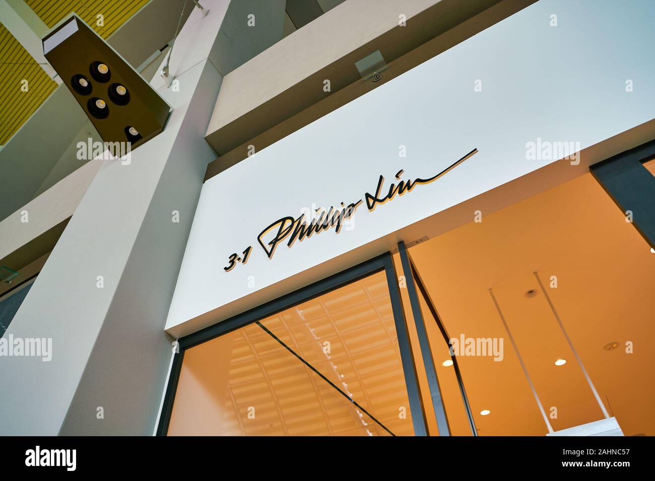 SINGAPORE - CIRCA APRIL, 2019: Phillip Lim sign seen in the Shoppes at ...