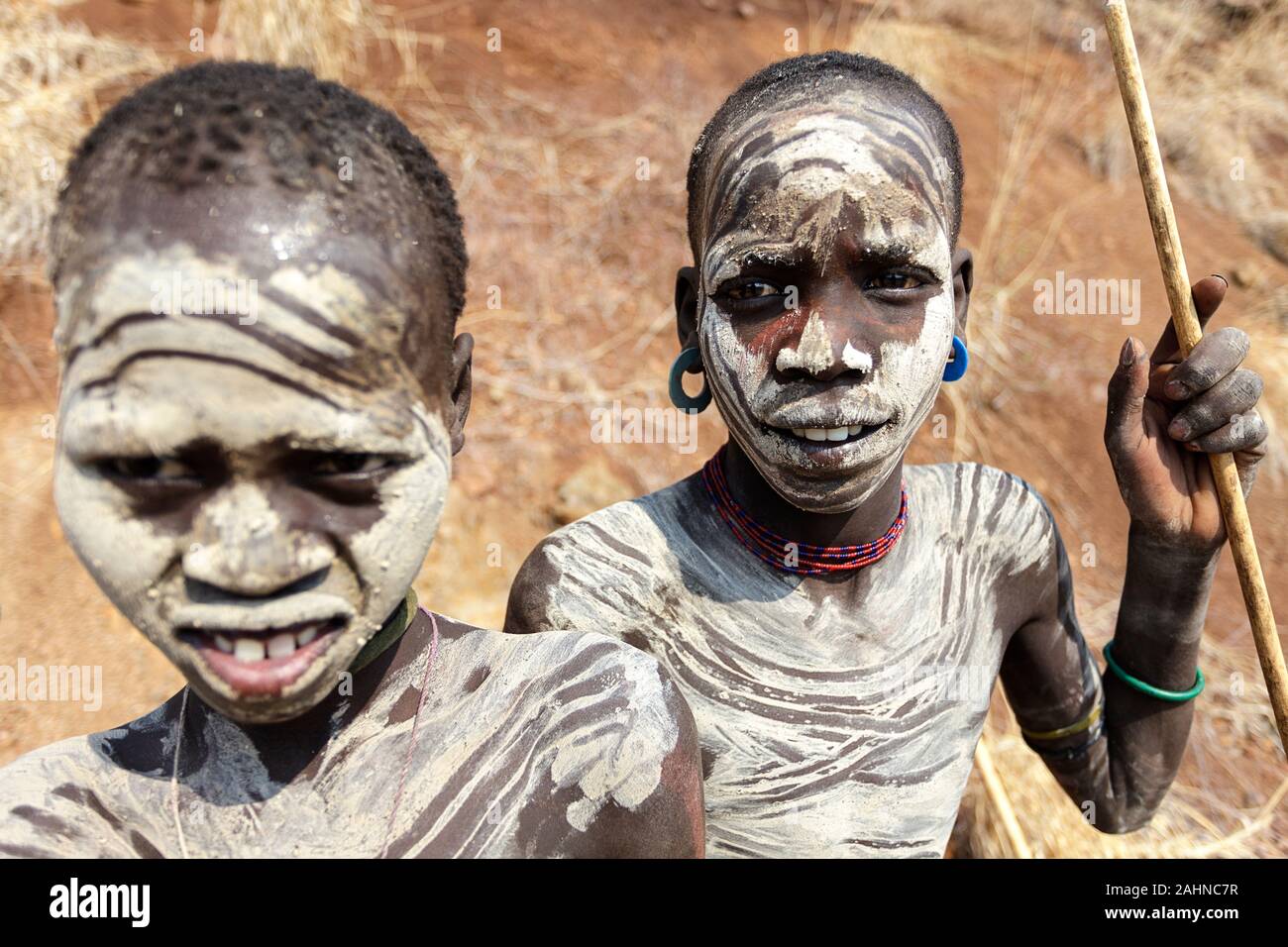 Mursi boys hi-res stock photography and images - Alamy