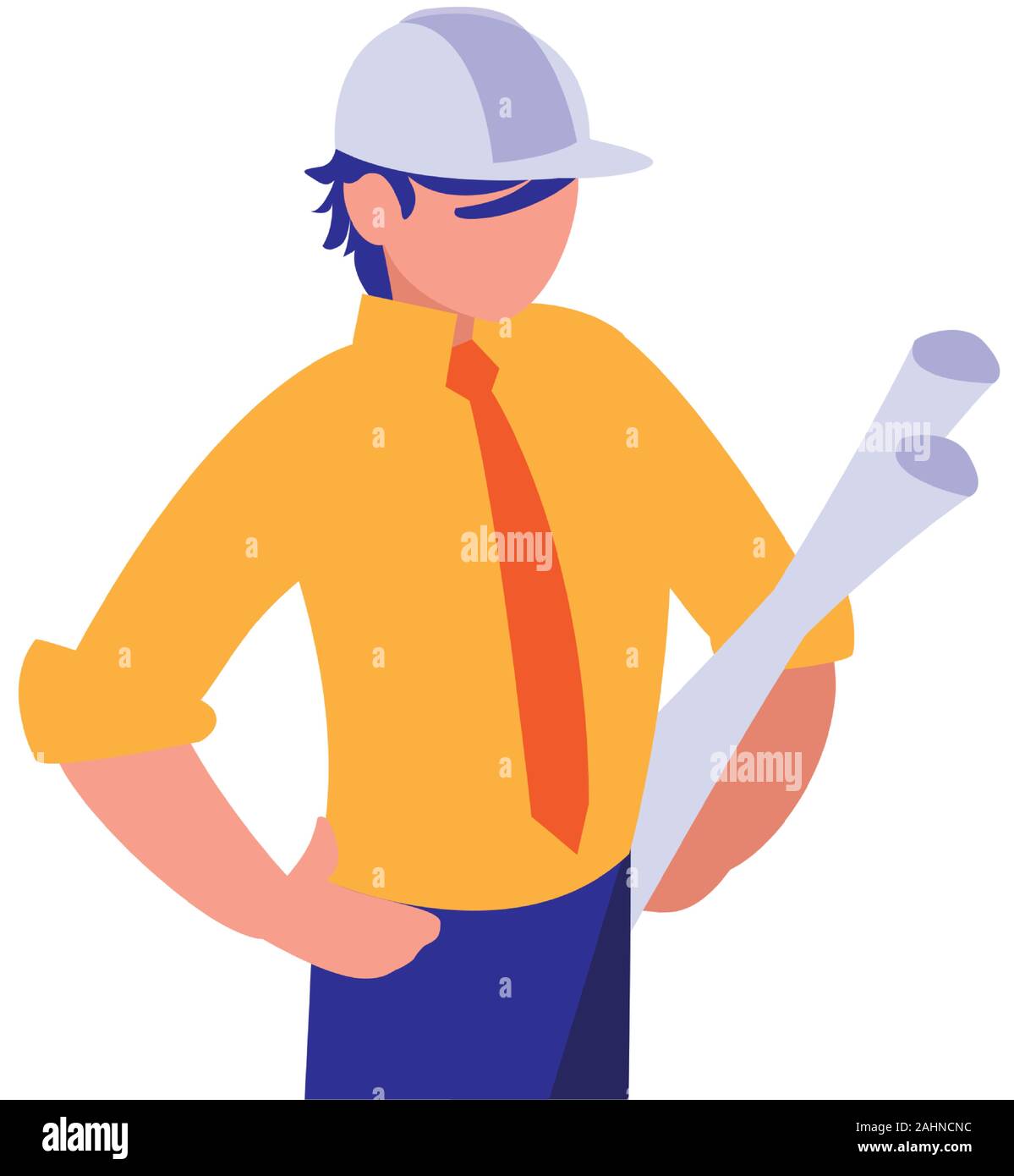 Architect avatar man with white helmet design of Construction working ...