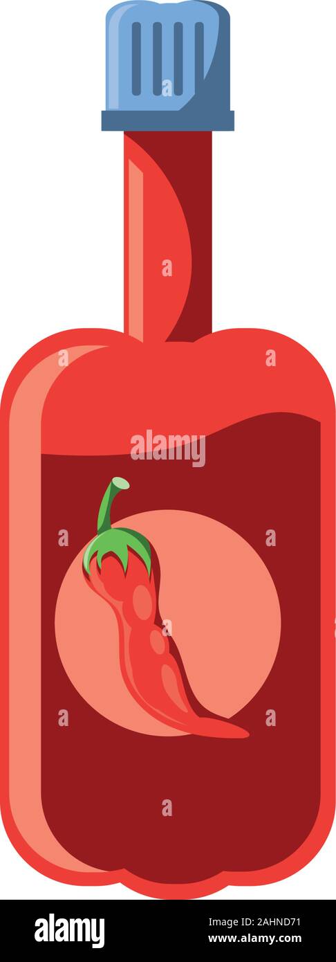 hot sauce bottle in white background vector illustration design Stock ...