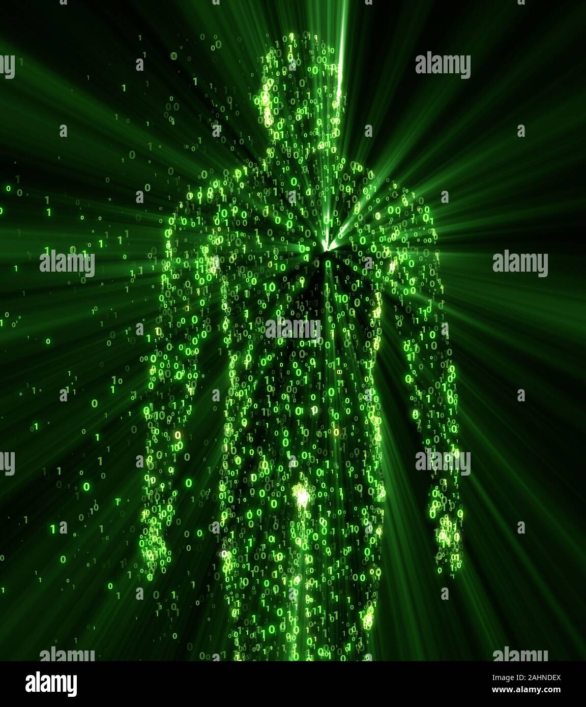 The binary man made of zeros and ones in computing concept Stock Photo - Alamy