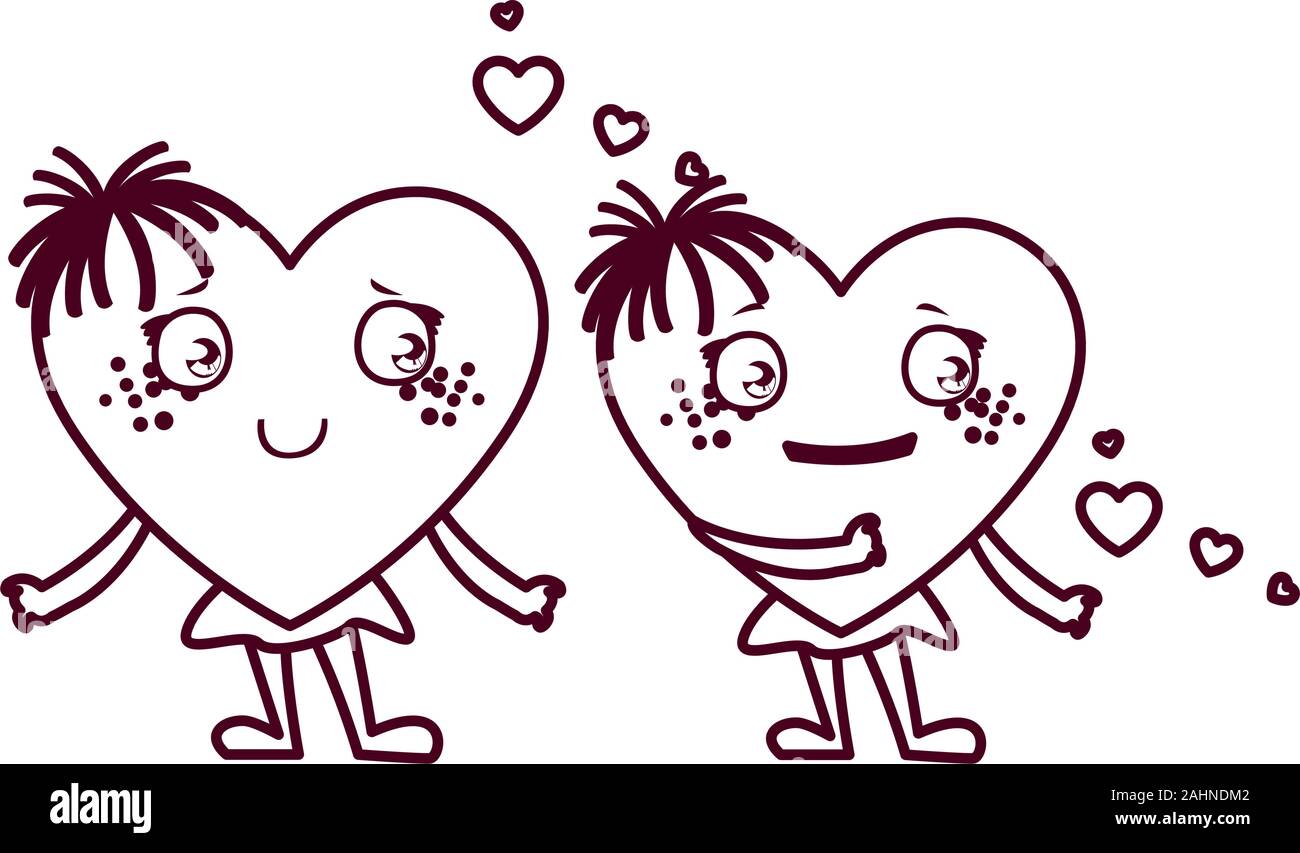 Female hearts cartoons design of love passion romantic valentines day ...