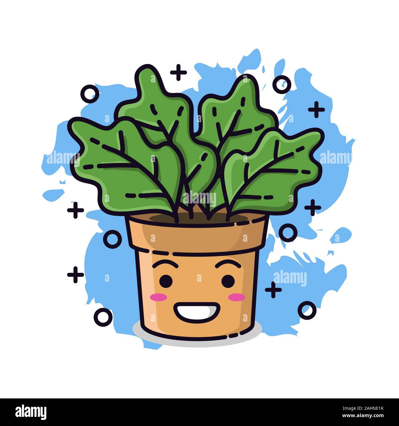 Cute potted plant logo Cut Out Stock Images & Pictures - Alamy