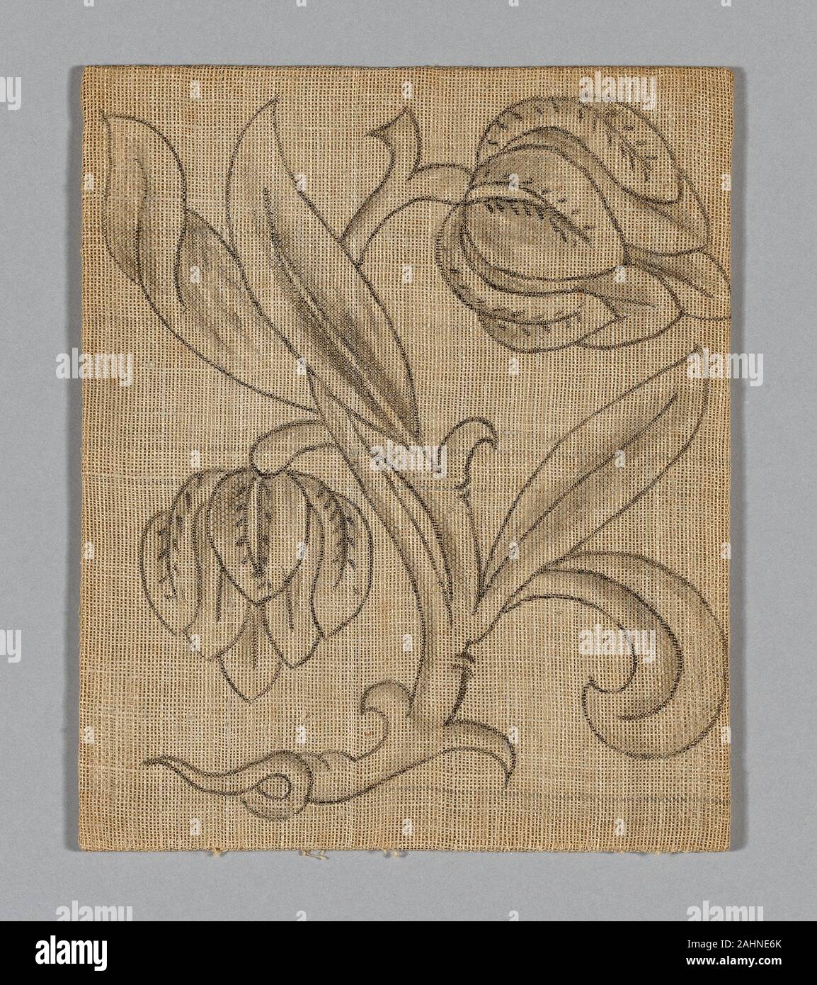 Slip (Unfinished). 1601–1700. England. Linen, plain weave; drawing in ...