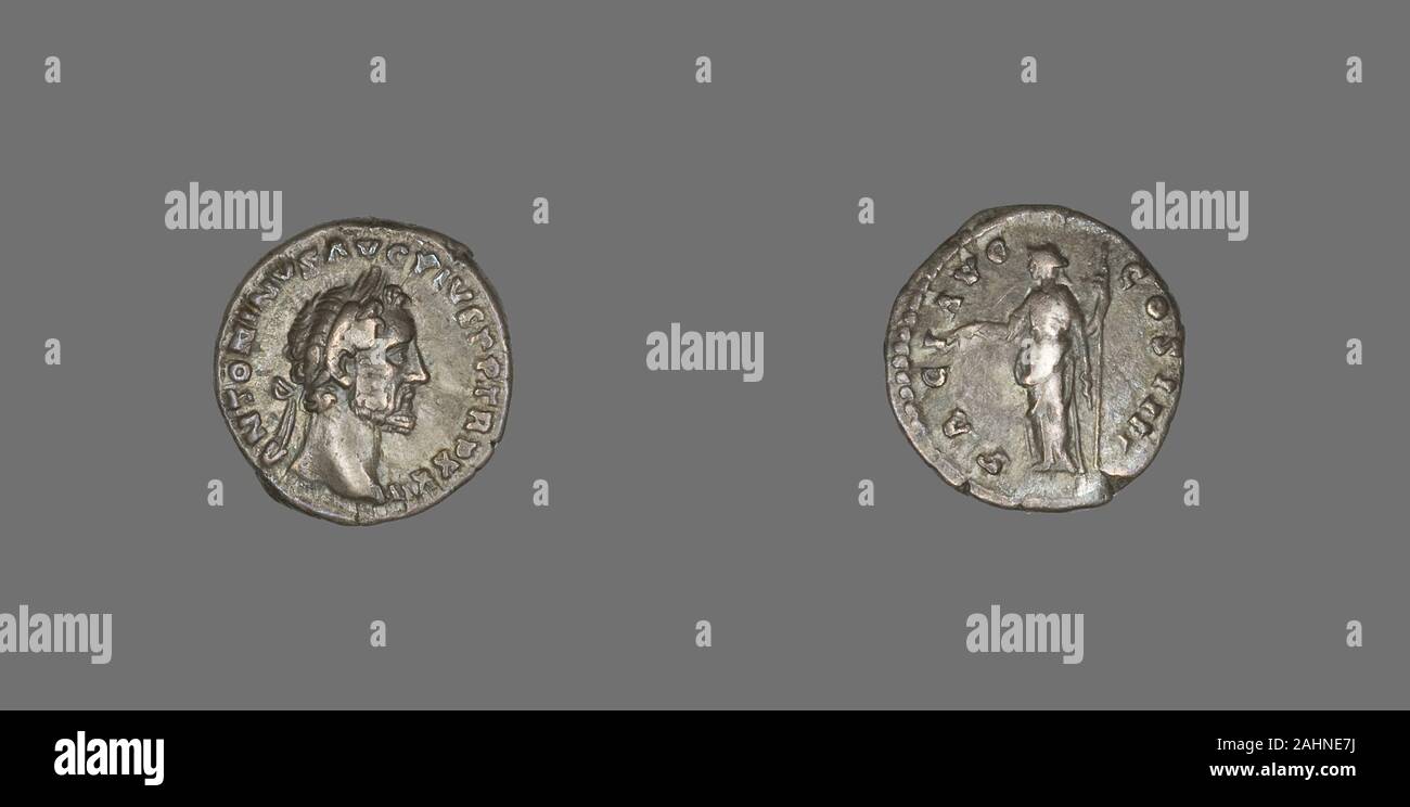 Ancient Roman. Denarius (Coin) Portraying Emperor Antoninus Pius. 160 ...