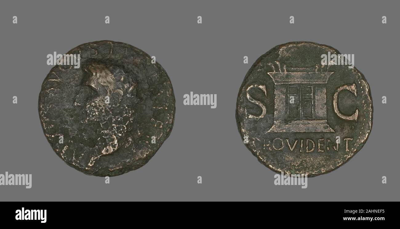 Ancient Roman. As (Coin) Portraying Emperor Augustus. 22 AD–30 AD ...
