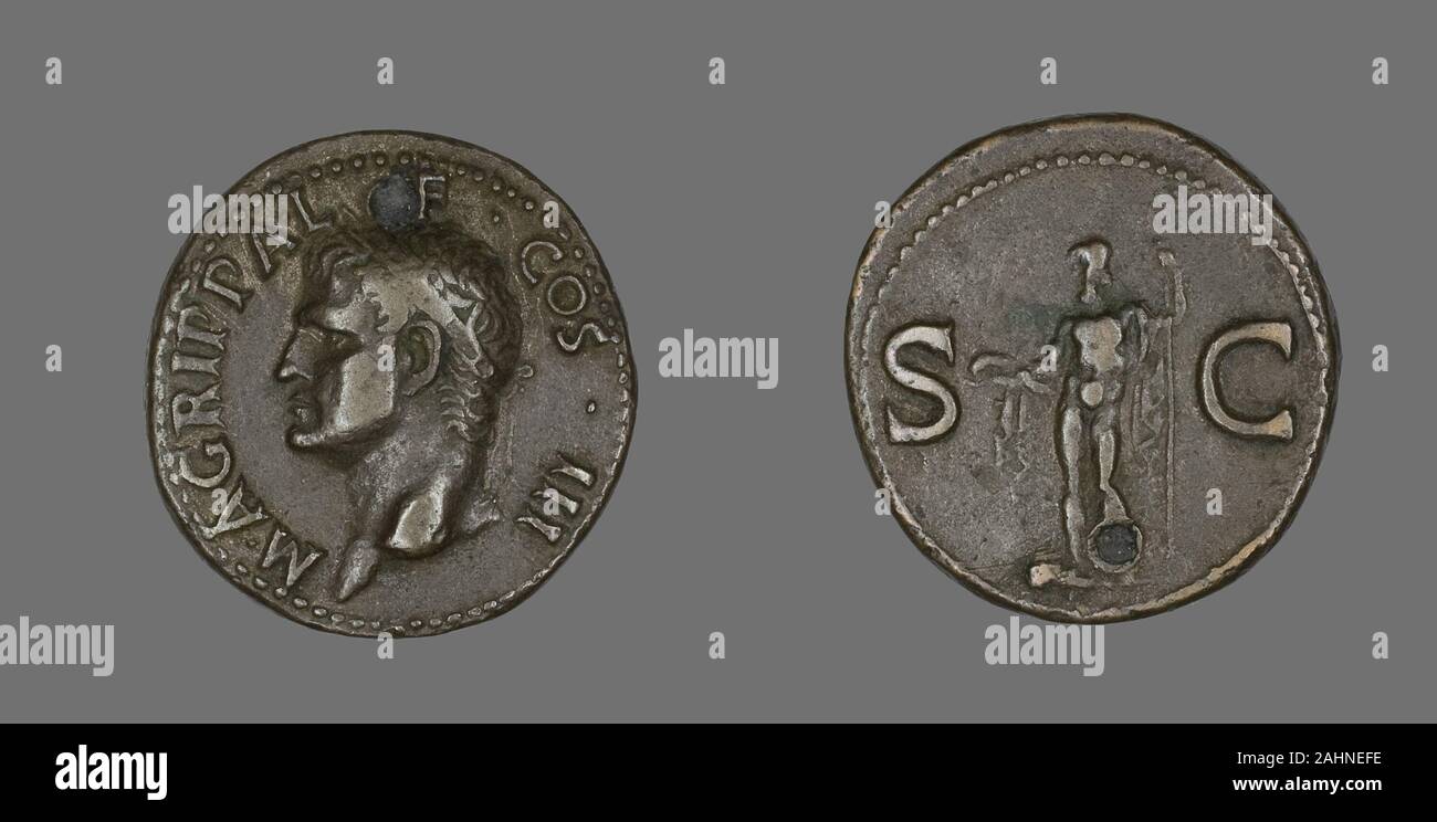 Ancient Roman. As (Coin) Portraying Agrippa. 27 BC–12 BC. Rome. Bronze ...