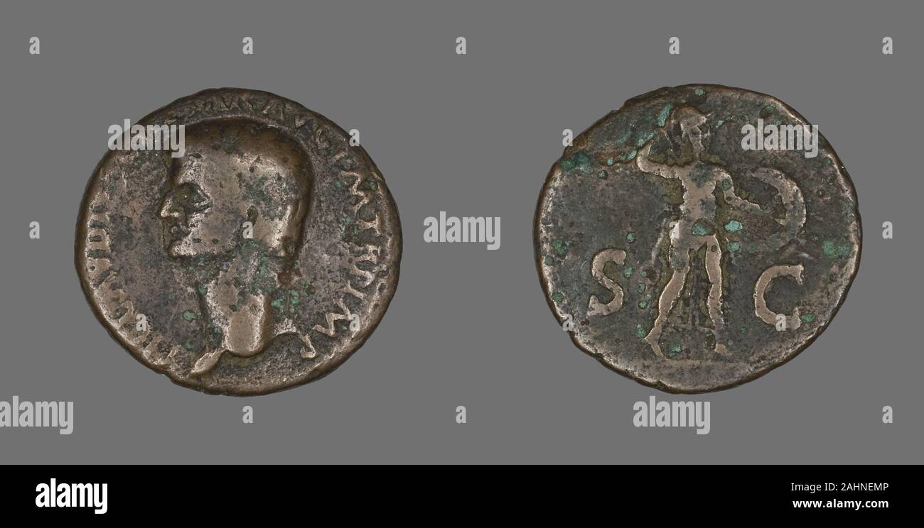 Ancient Roman. As (Coin) Portraying Emperor Claudius. 41 AD–54 AD. Rome ...
