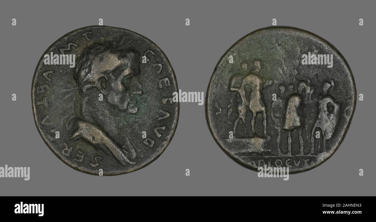 Ancient Roman. Sestertius (Coin) Portraying Emperor Galba. 68 AD. Roman ...