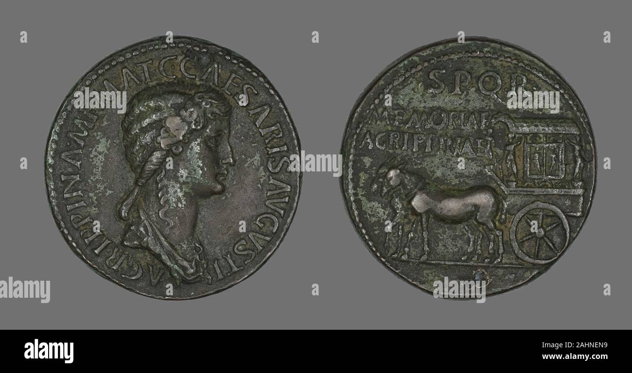 Ancient Roman. Sestertius (Coin) Portraying Empress Agrippina. 37 AD–41 ...