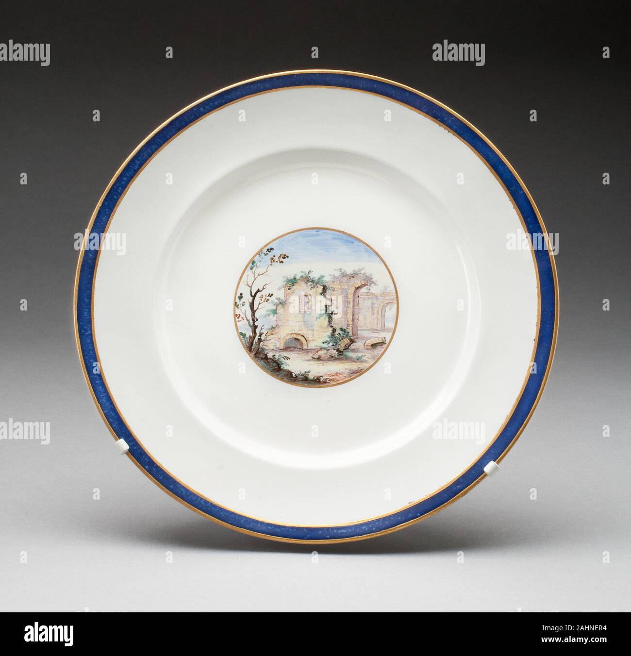 Soft paste porcelain with polychrome enamels and gilding hi-res stock ...