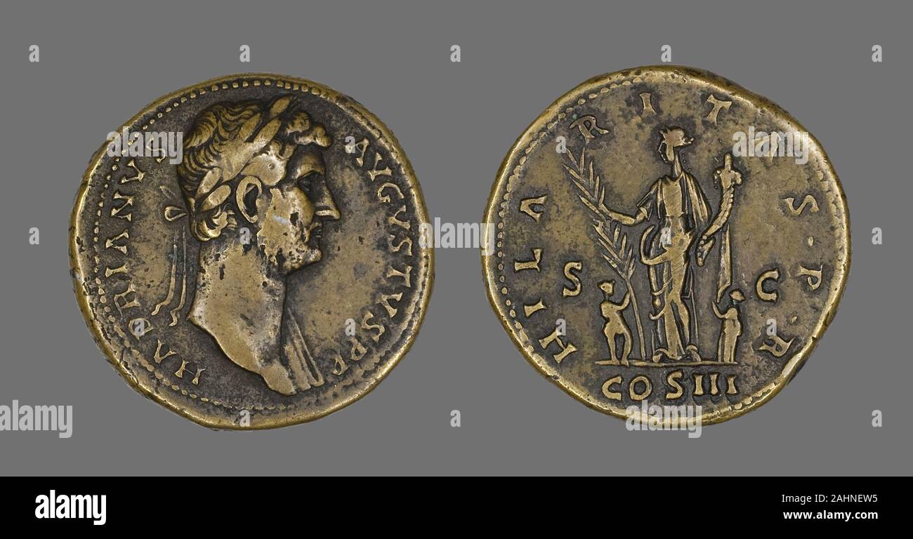 Ancient Roman. Coin Portraying Emperor Hadrian. 117 AD–138 AD. Roman ...