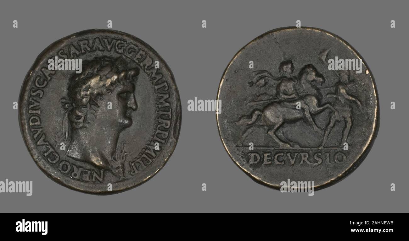 Ancient Roman. Sestertius (Coin) Portraying Emperor Nero. 54 AD–69 AD ...