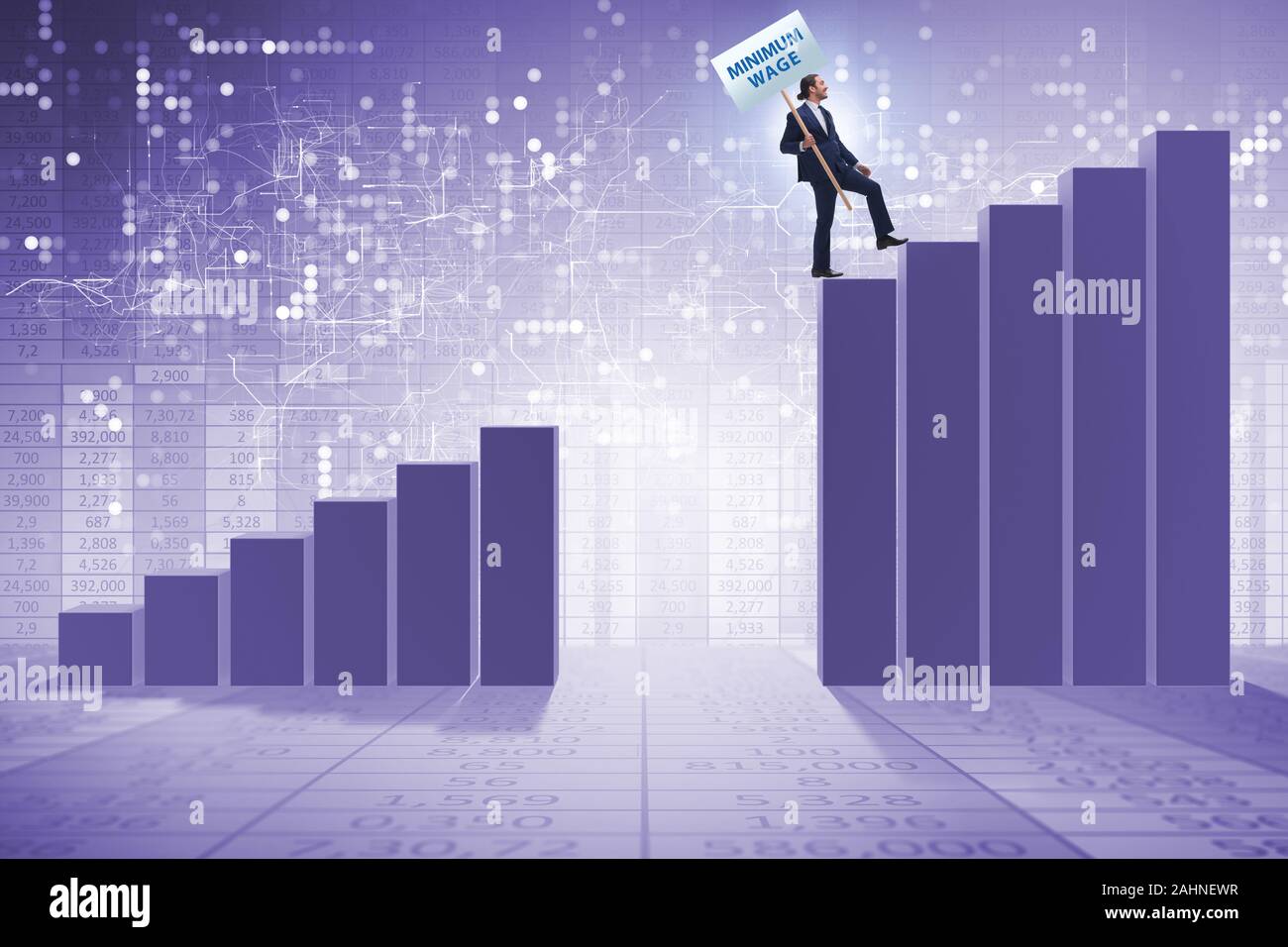 The concept of minimum wage with businessman Stock Photo - Alamy
