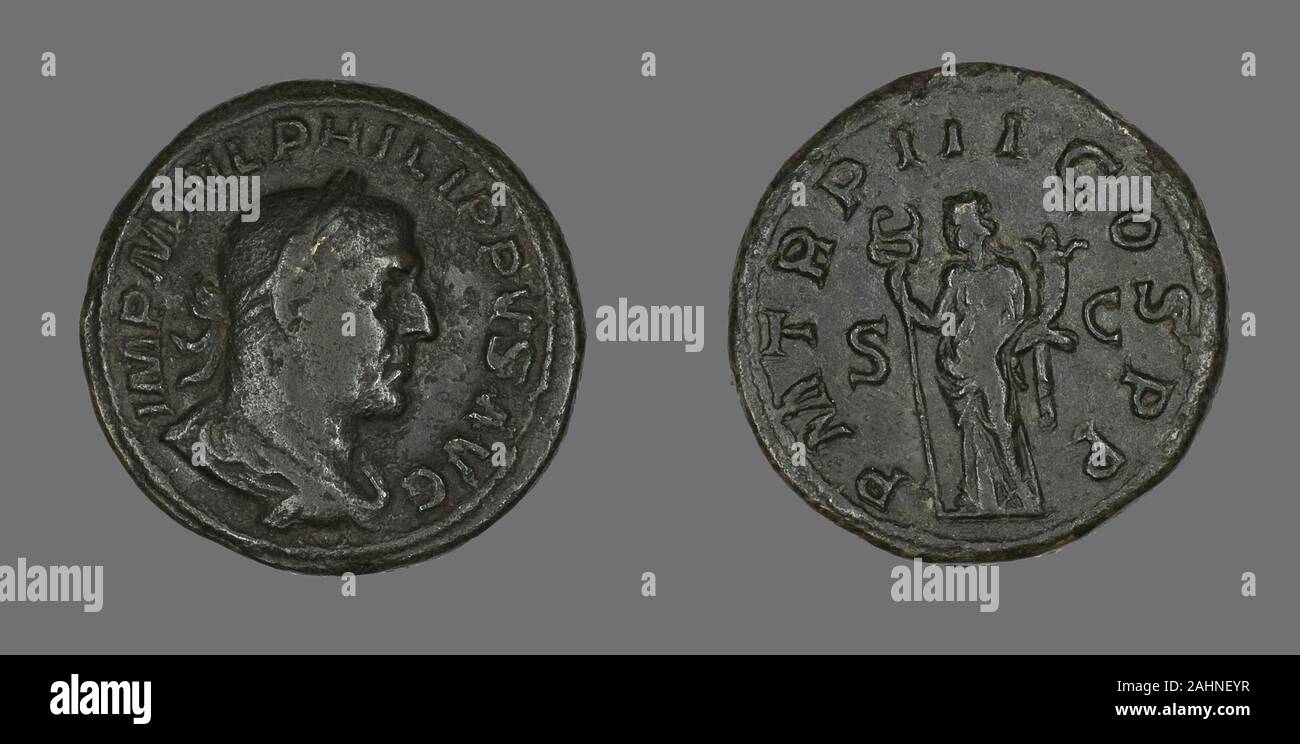 Ancient Roman. Sestertius (Coin) Portraying King Philip I. 246 AD. Rome ...