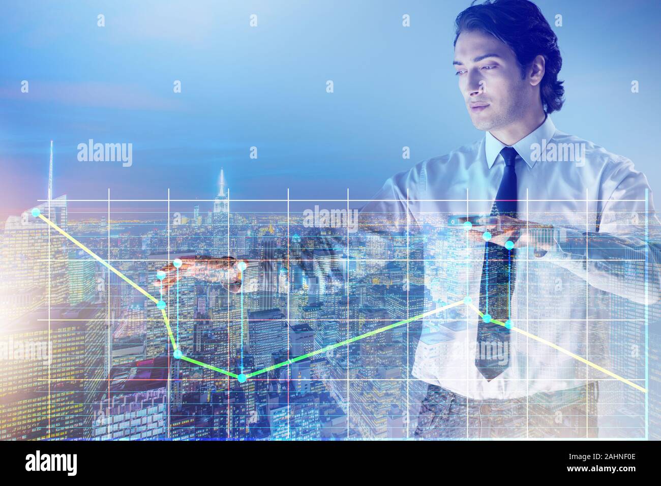 The businessman controlling the market with strings Stock Photo - Alamy