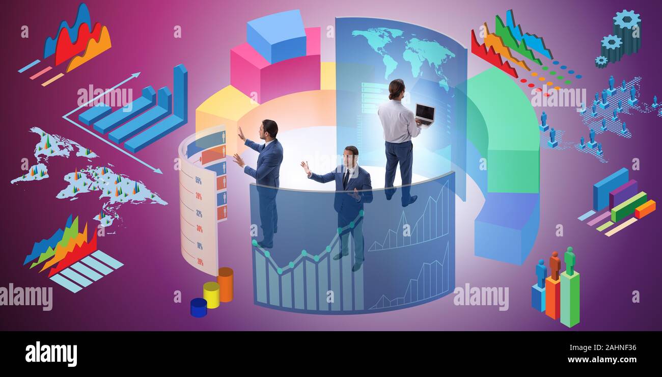 The trader working in technical visualization environment Stock Photo ...