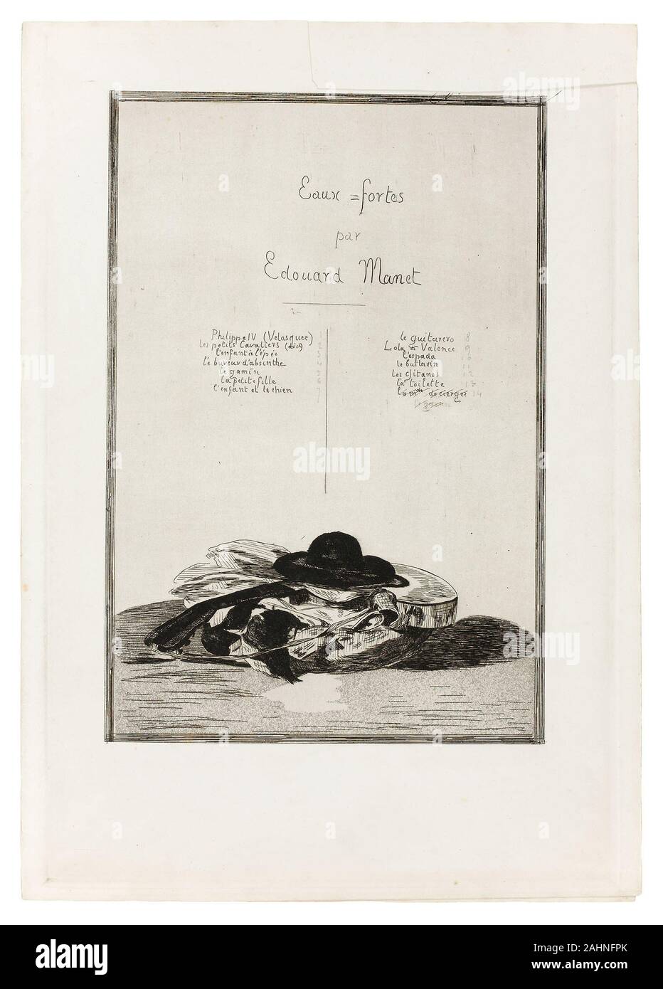 Édouard Manet. Hat and Guitar, Frontispiece for the edition of fourteen ...