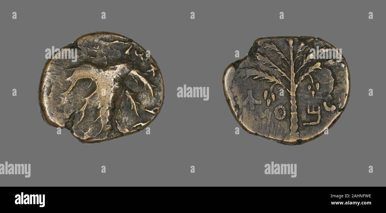 Judean. Coin Depicting a Palm Tree. 132 AD–135 AD. Israel. Bronze Stock ...