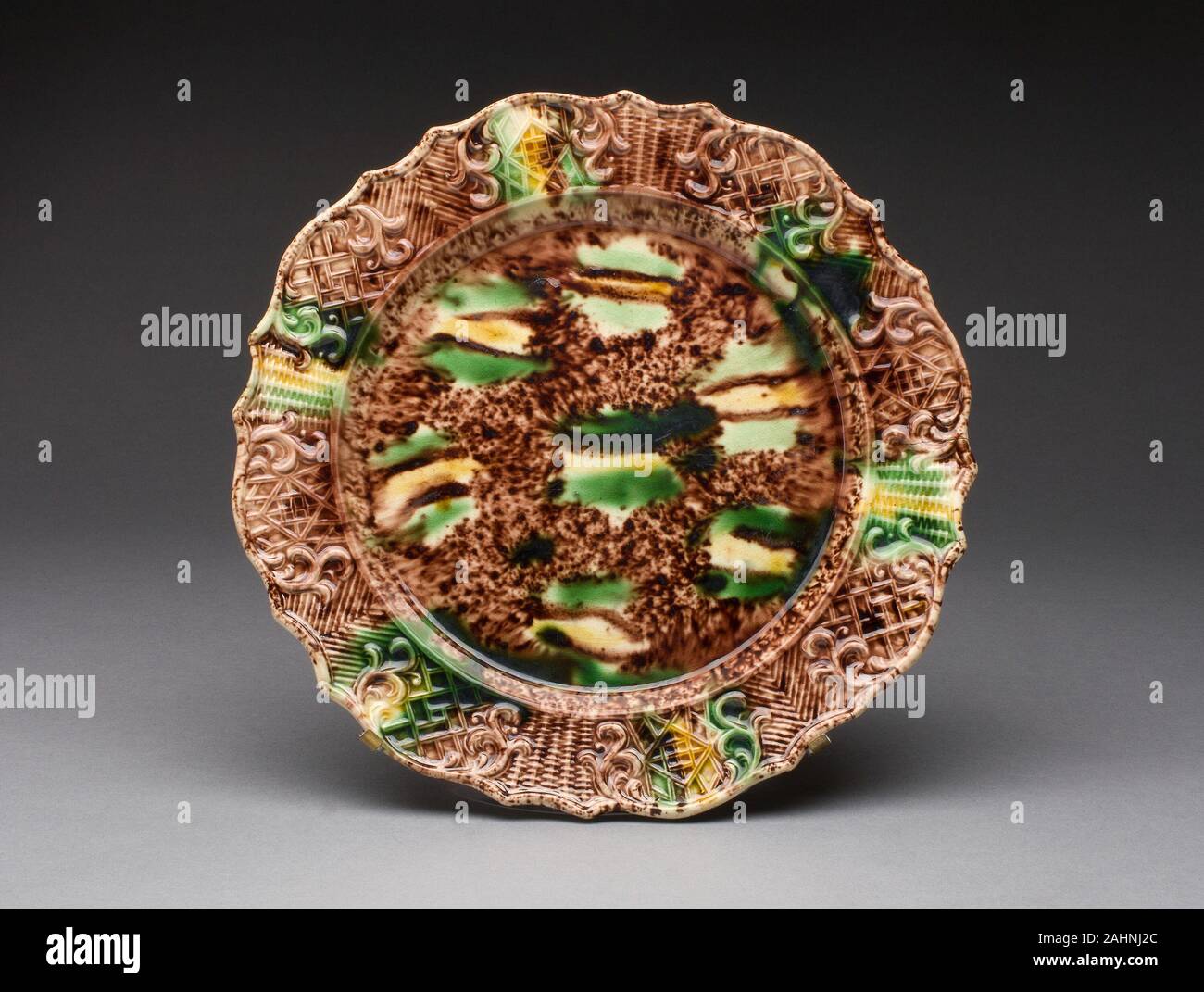 Plate. 1760–1770. Staffordshire. Lead-glazed earthenware (creamware ...