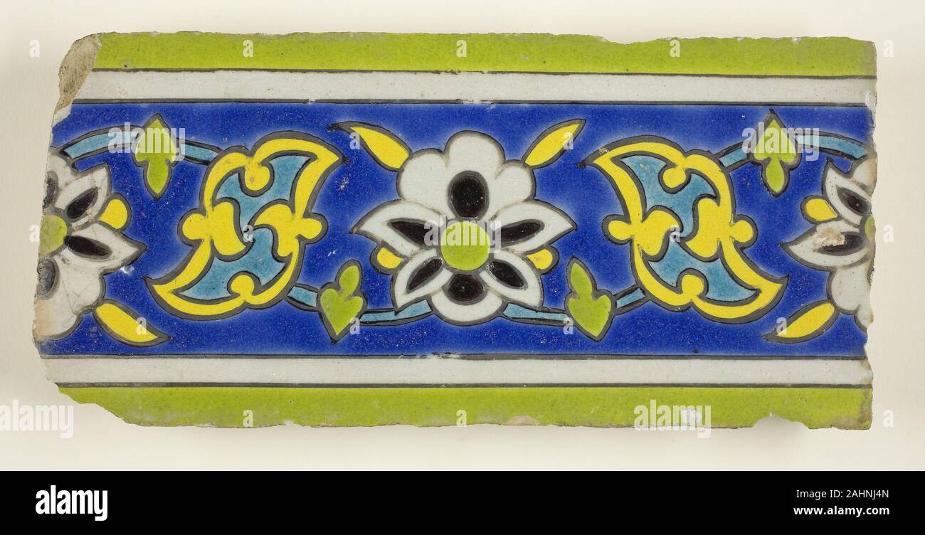 Islamic. Border Tile With Vegetal Motif. 1601–1800. Isfahan. Stonepaste ...