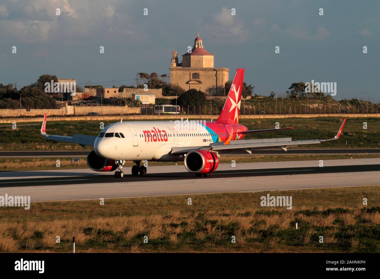 Air Malta Airbus A320neo (A320-200N) jet plane on the runway after ...