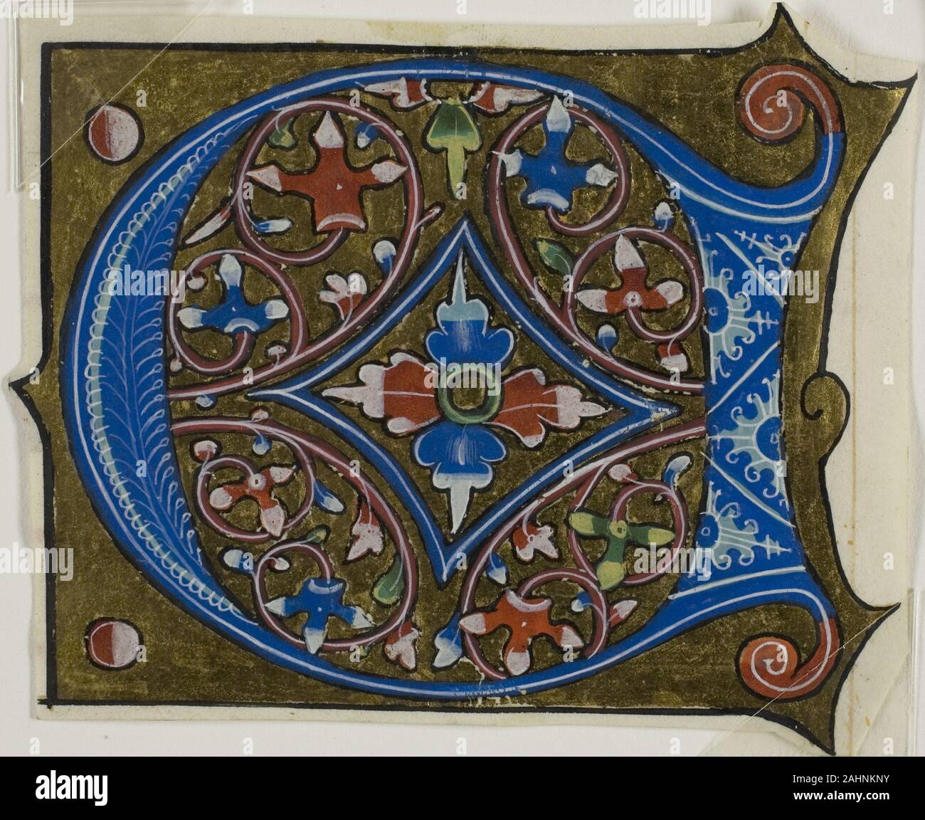 Decorated Initial D with Leaves and Two Balls from a Choir Book. 1401 ...