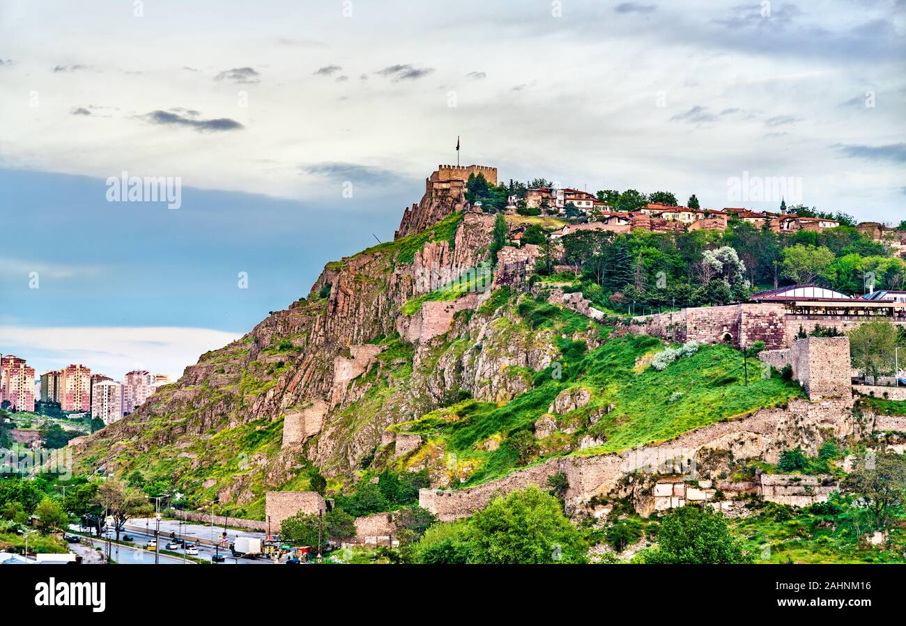 View of Ankara Castle, ancient fortifications in Turkey Stock Photo - Alamy