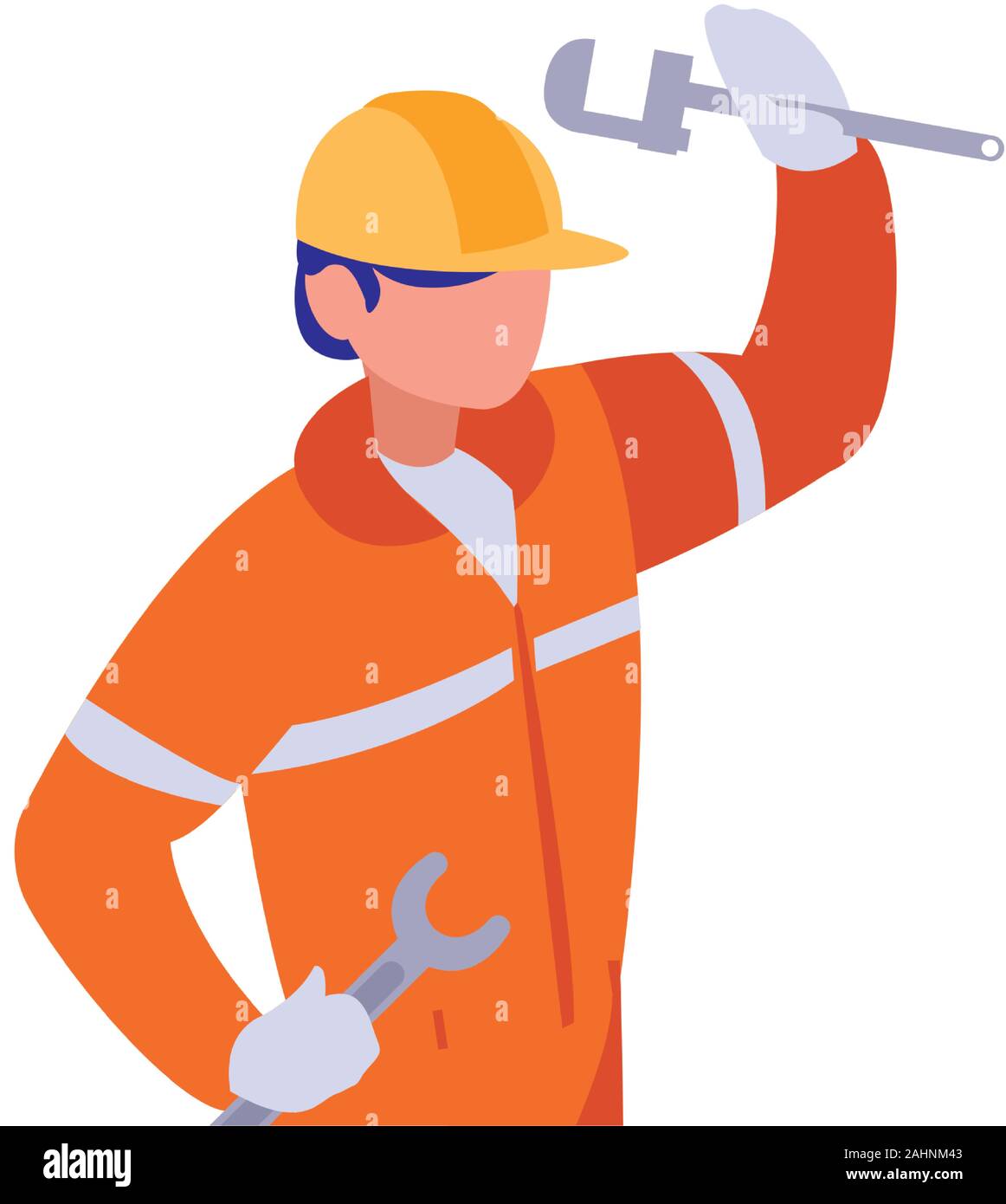 Builder avatar man with yellow helmet design of Construction working ...