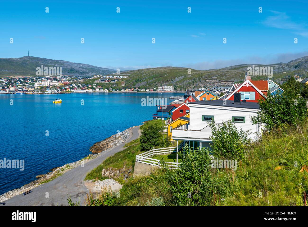 In approach of Hammerfest, the northernmost town in the world situated ...