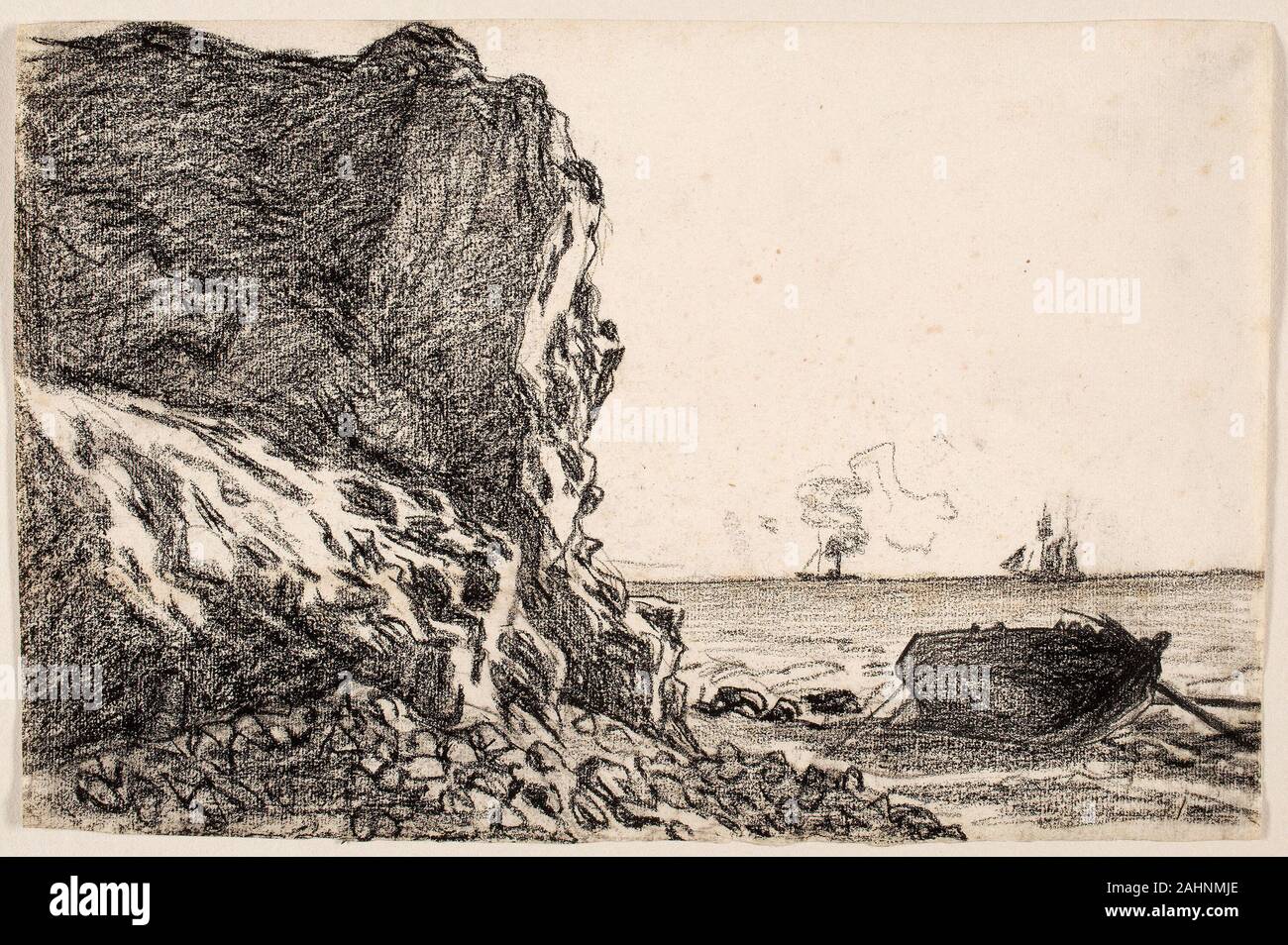 Claude Monet. Cliffs and Sea, Sainte-Adresse. 1859–1869. France. Black ...