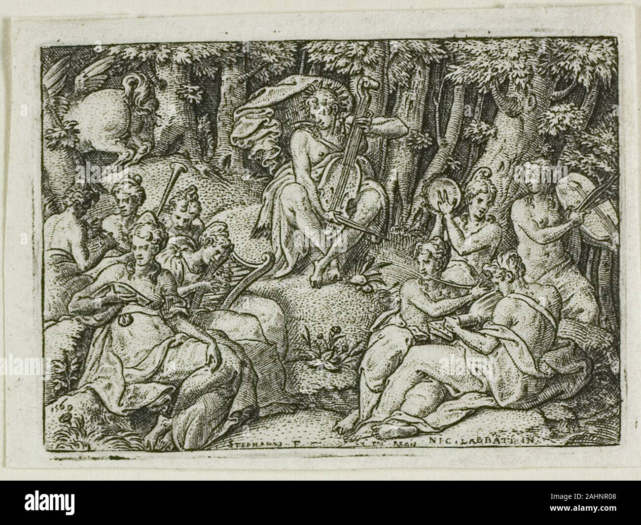 Étienne Delaune. Apollo and the Muses. 1540–1583. France. Engraving on ...