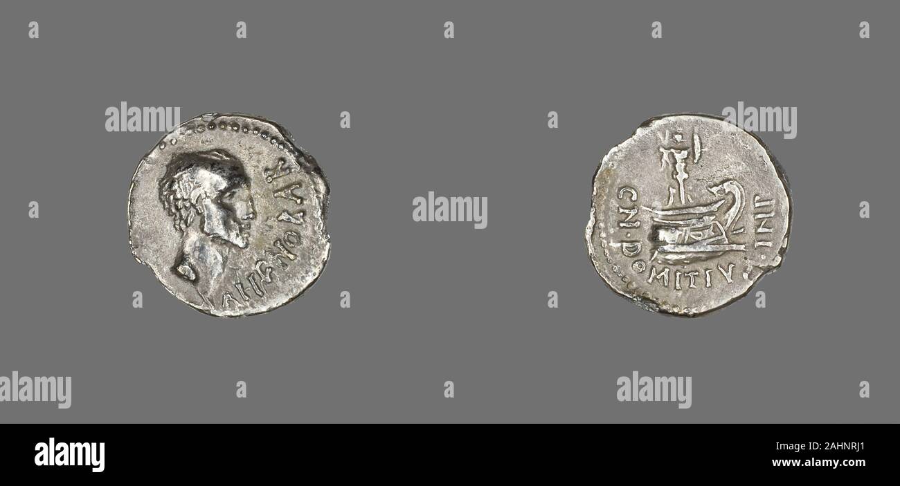 Ancient Roman. Denarius (Coin) Portraying Ahenobarbus. 41 BC. Roman ...