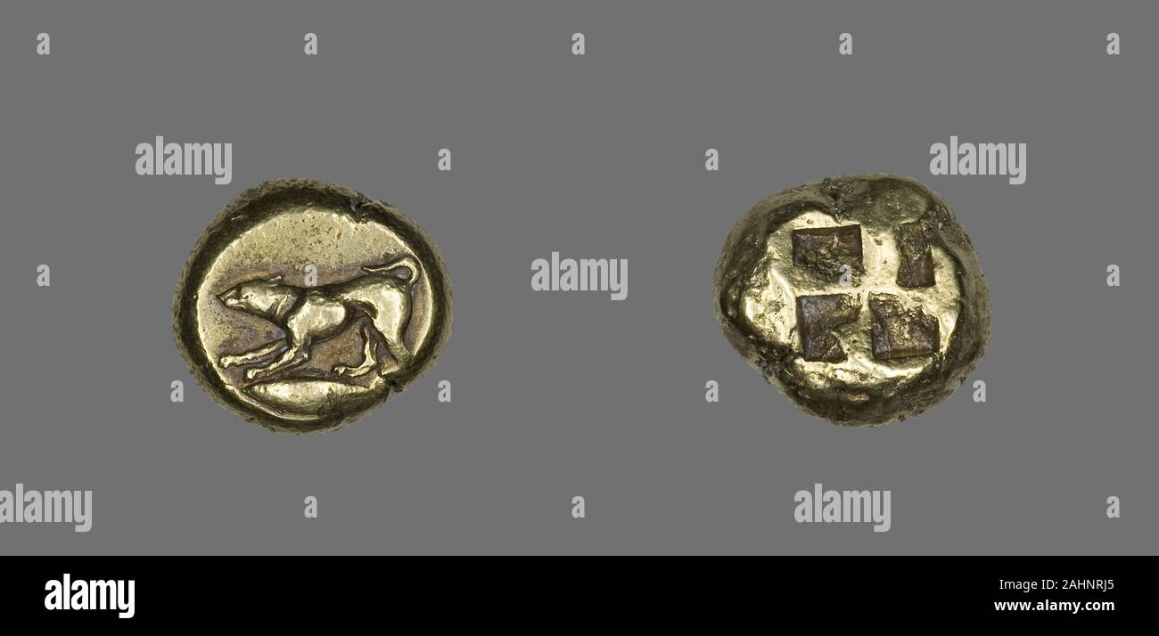 Ancient Greek. Stater (Coin) Depicting a Crouching Dog. 500 BC–401 BC ...