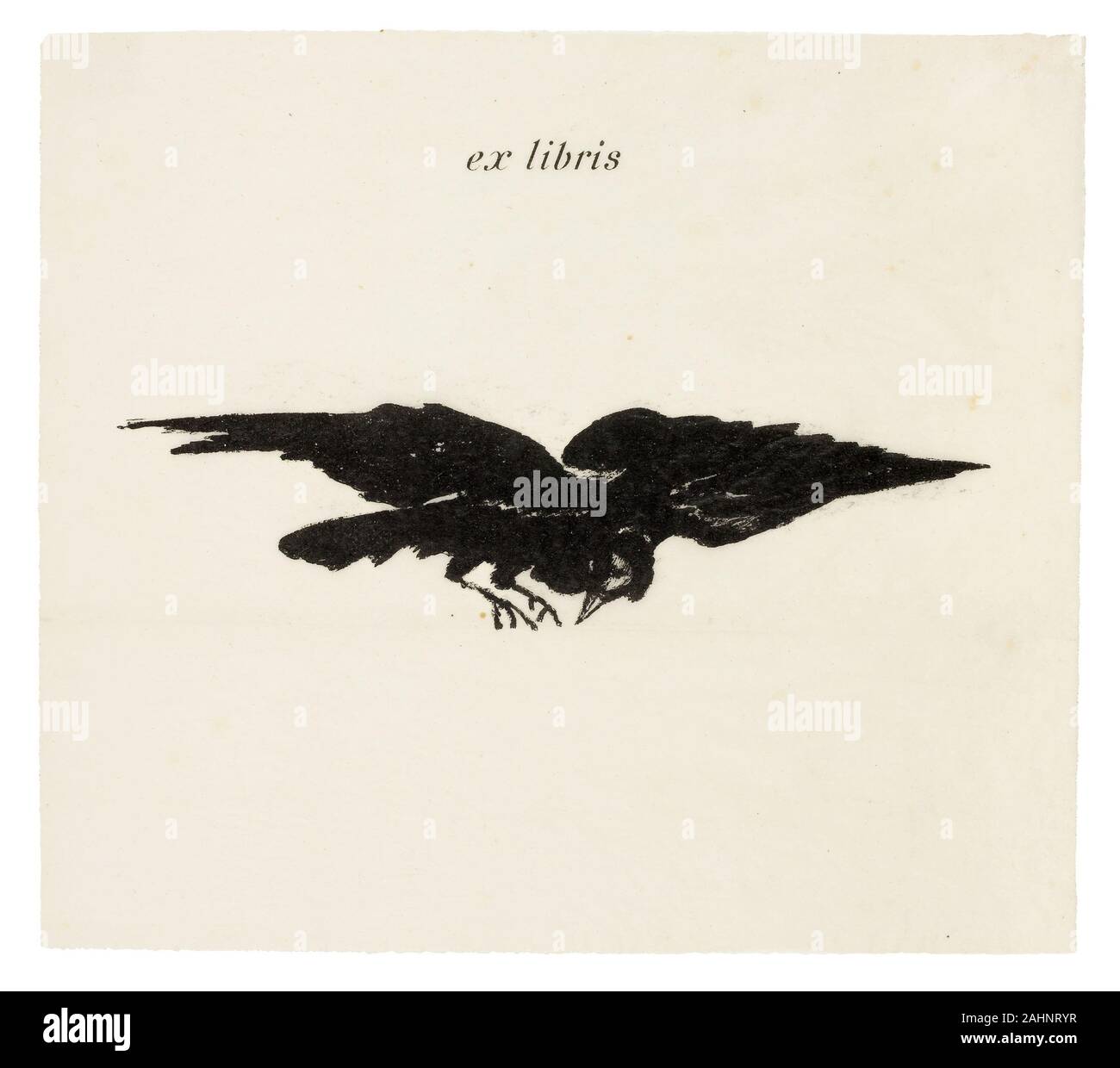 Édouard Manet. Flying Raven ex libris, from The Raven (Le Corbeau ...