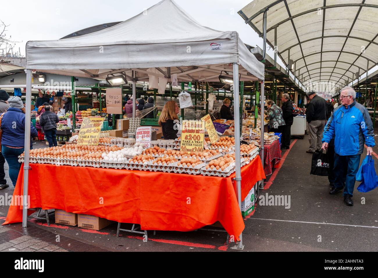 Egg Stall in Bull Ring Rag Market, Birmingham, West Midlands, UK Stock ...