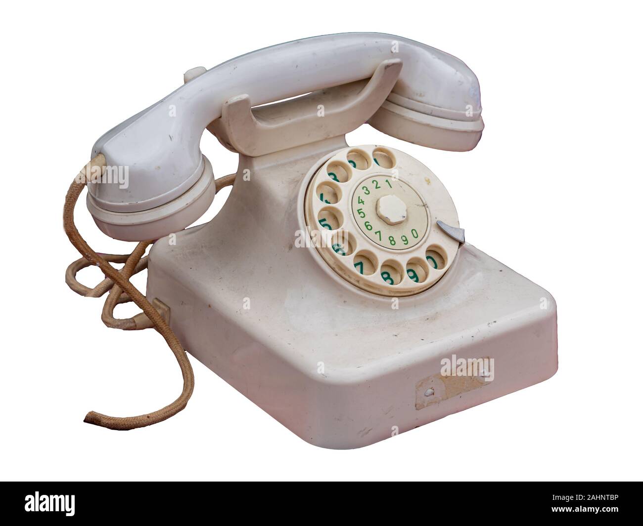 Old phone isolated on white background Stock Photo - Alamy