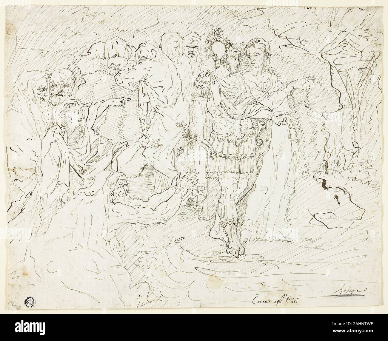 Raymond de Lafage. Aeneas in the Elysian Fields (recto); Sketches of ...