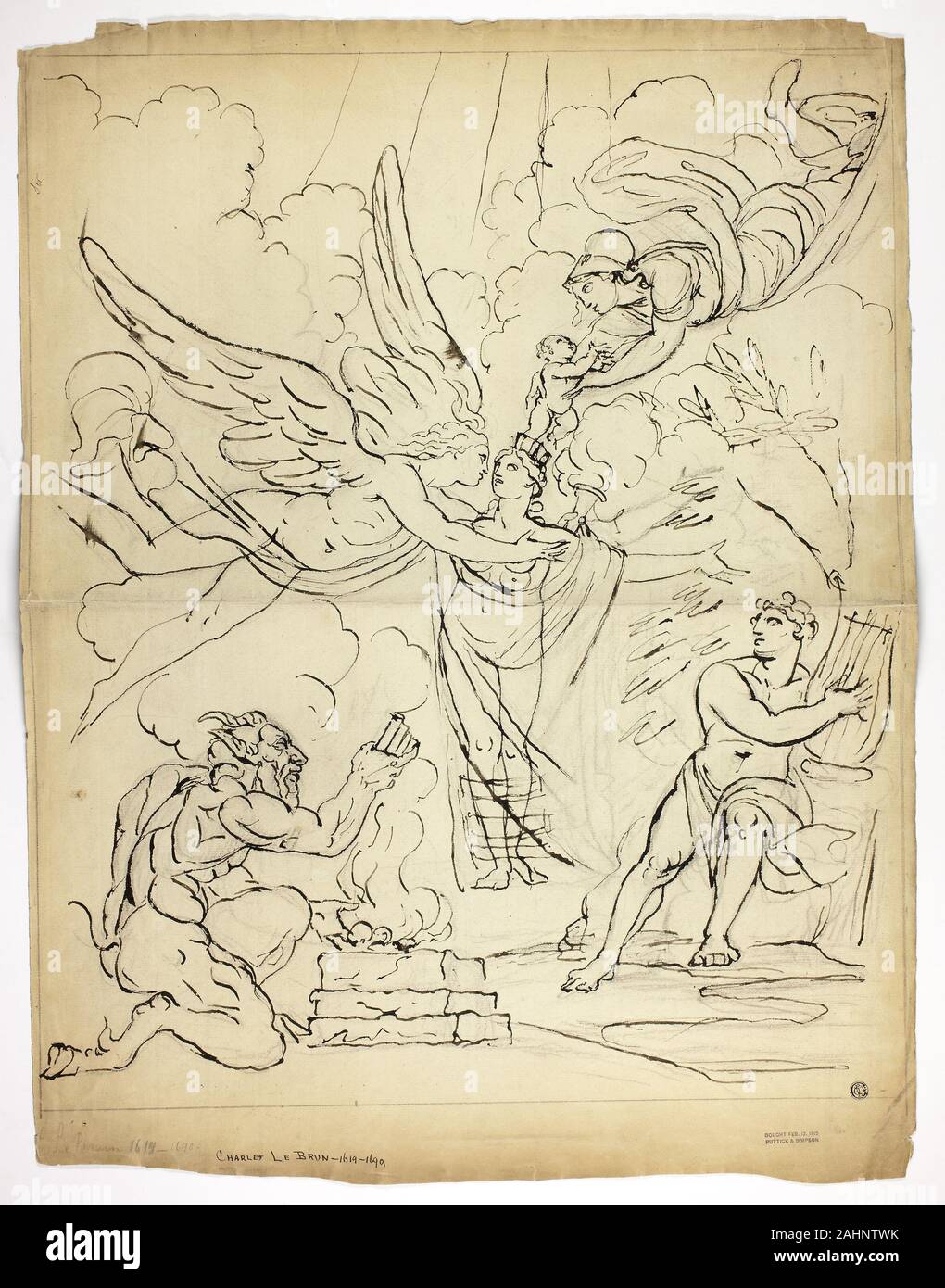 Unknown artist. Unidentified Mythological Birth Scene (recto); Cupid ...