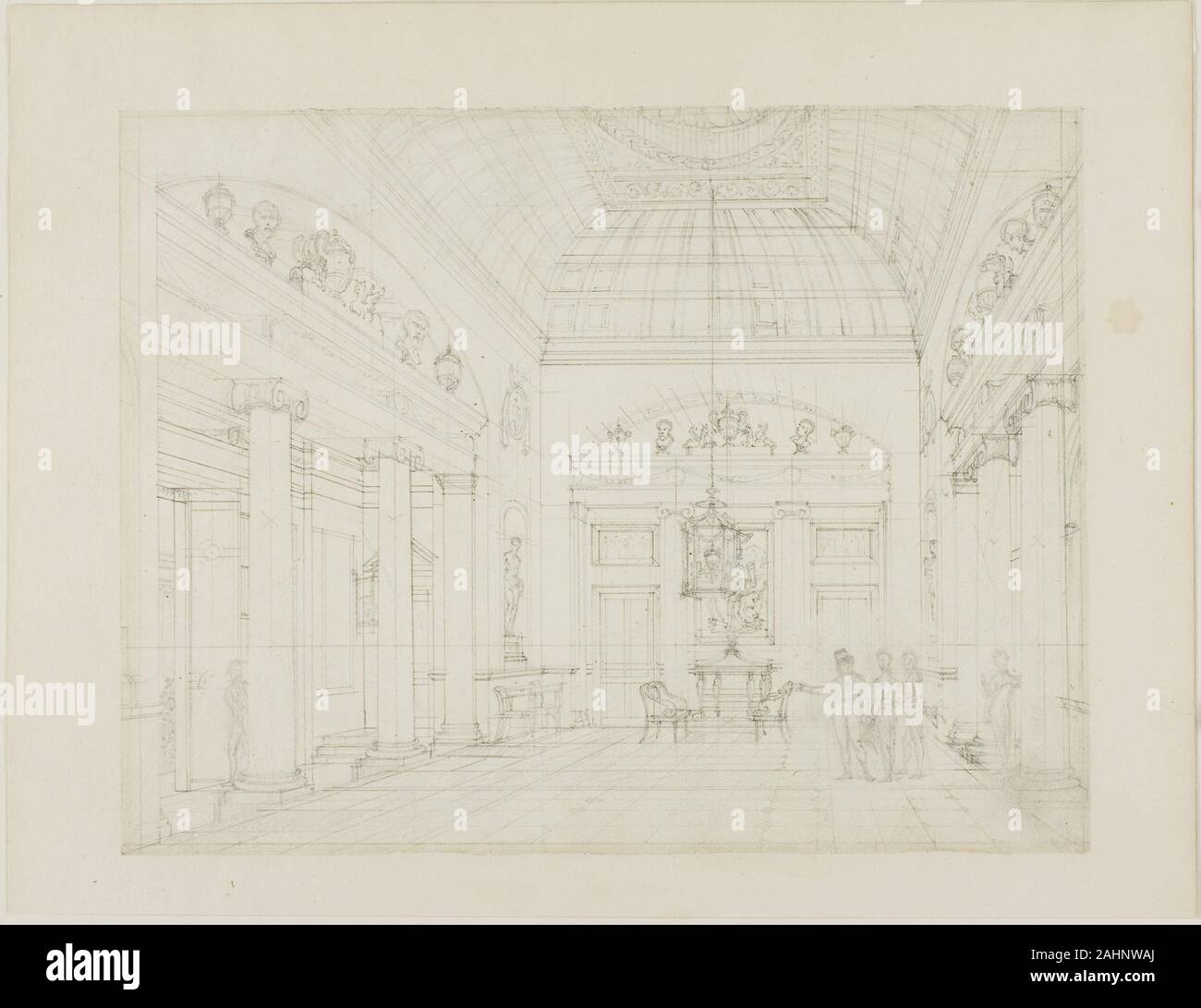 Augustus Charles Pugin. Study for The Hall, Carlton House, from ...