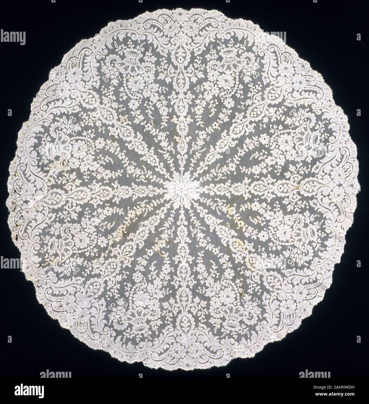 Table Cover. 1875–1900. England. Silk, Pusher machine lace Stock Photo ...