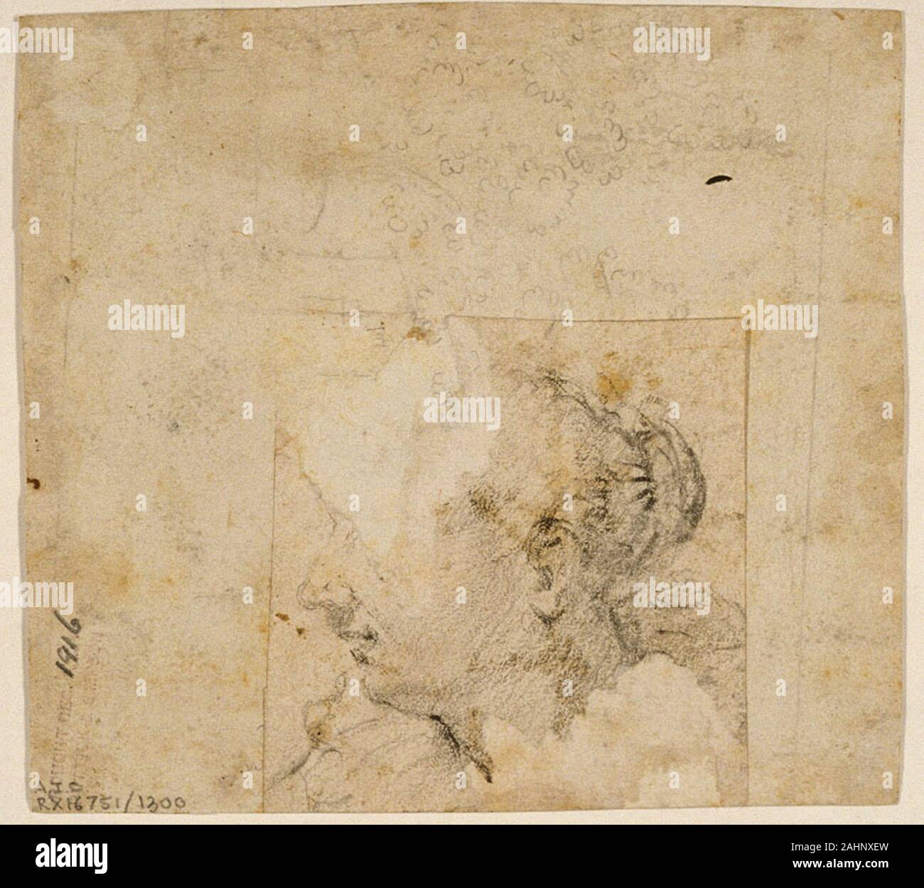 Follower of Jacopo Bassano. Female Head in Profile to the Left; Sketch ...