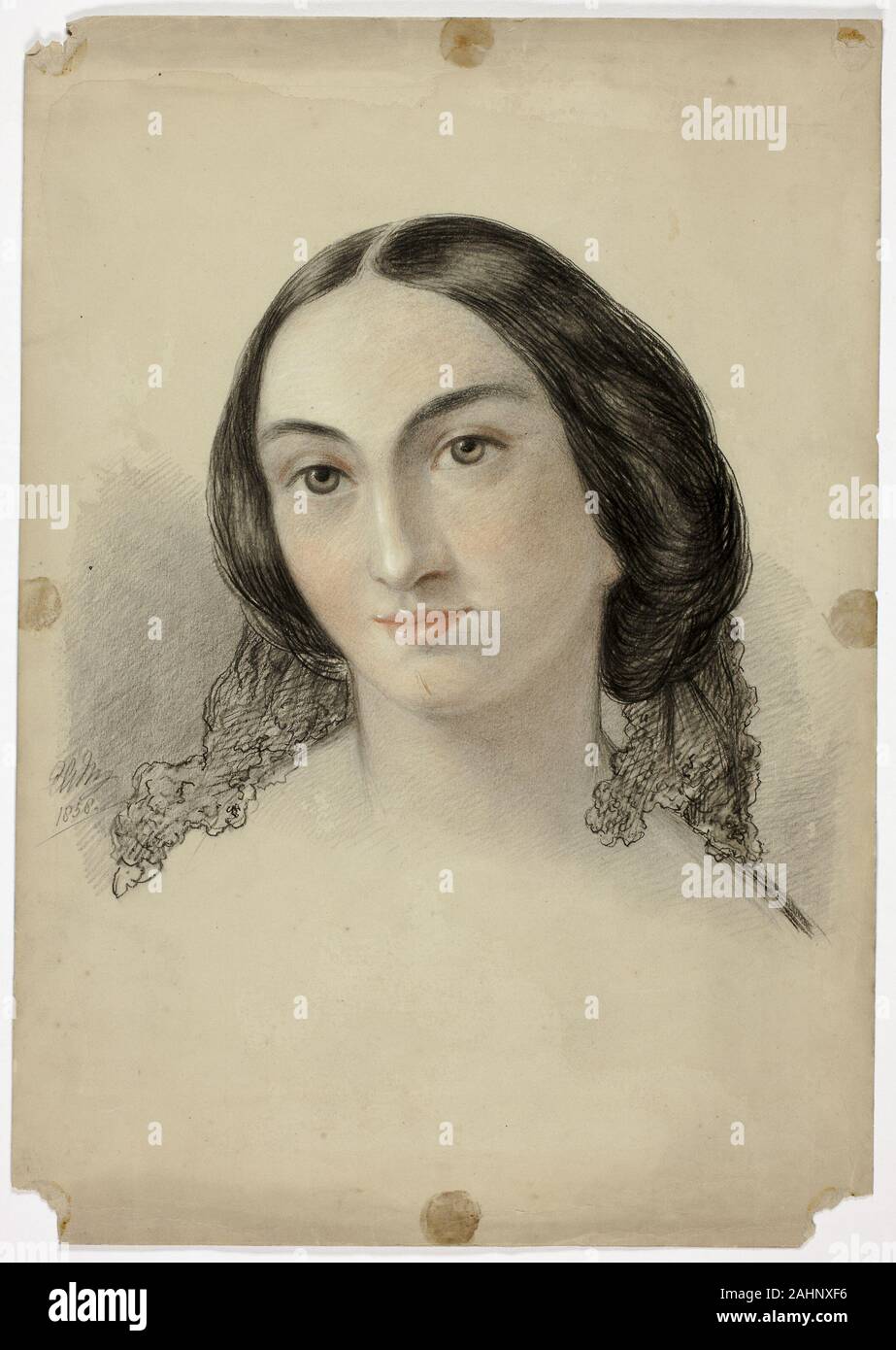Elizabeth Murray. Female Portrait Head. 1858. England. Pastel on gray ...